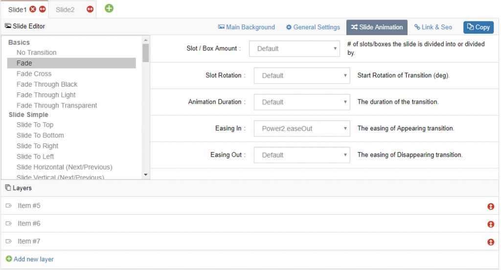 Slide Animation – Layer GalleryPro DOC