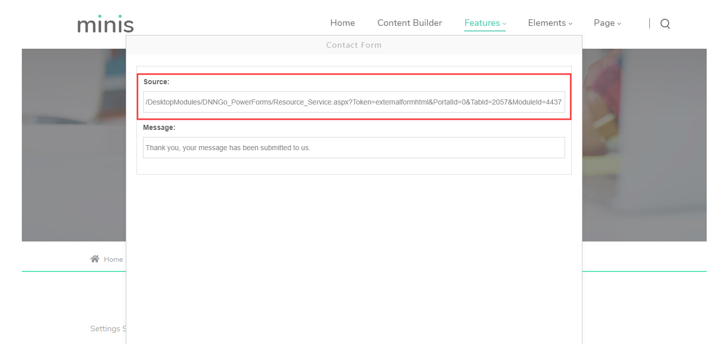 How to set forms – Minis – Help DOC