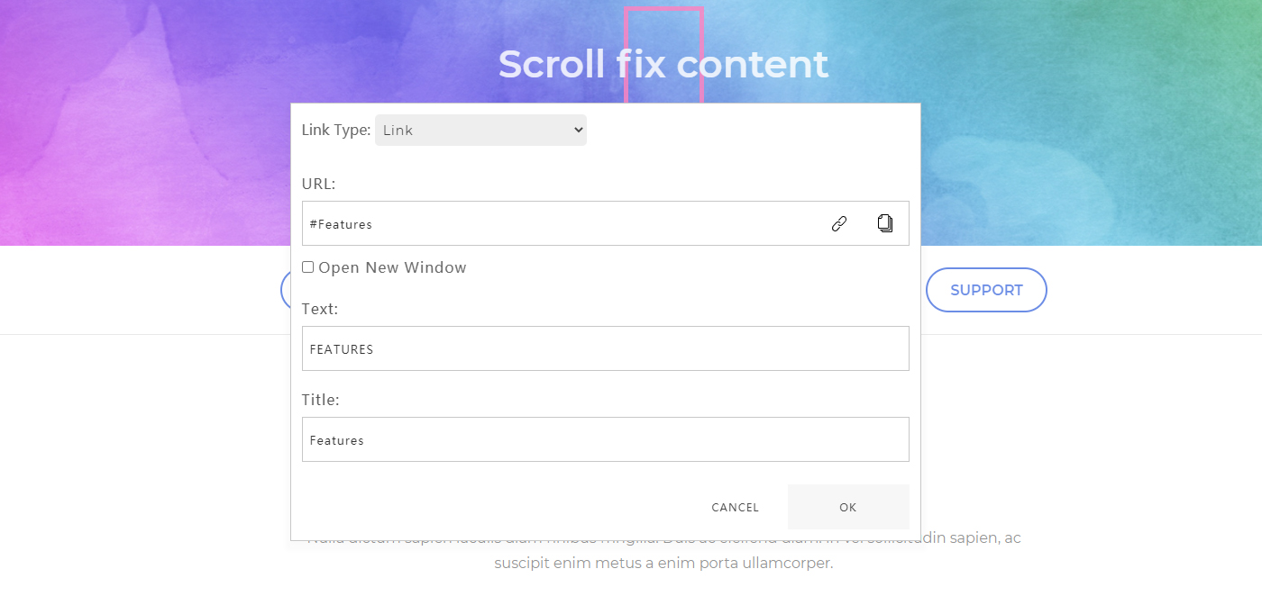 How to set scroll fix content – obvio – Help DOC