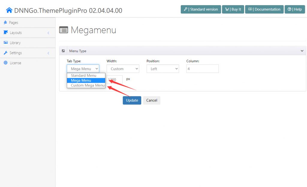 How to set the Maga Menu – obvio – Help DOC